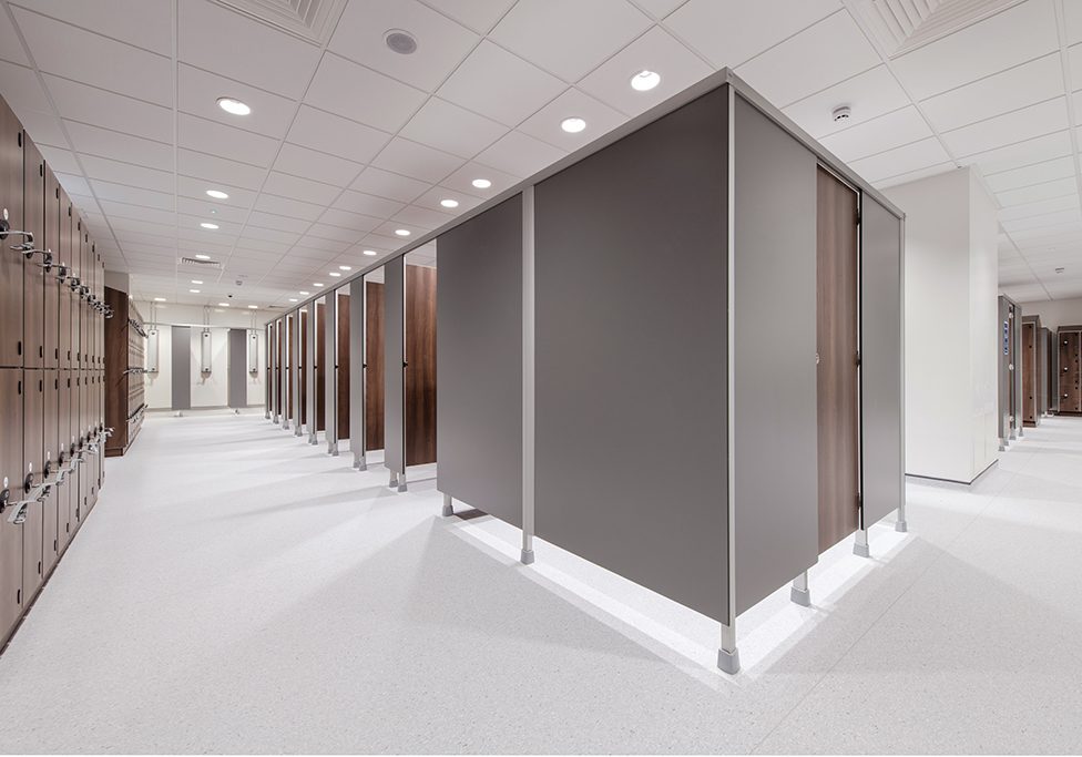 Hard Wearing Cubicle Systems for Sports Facilities